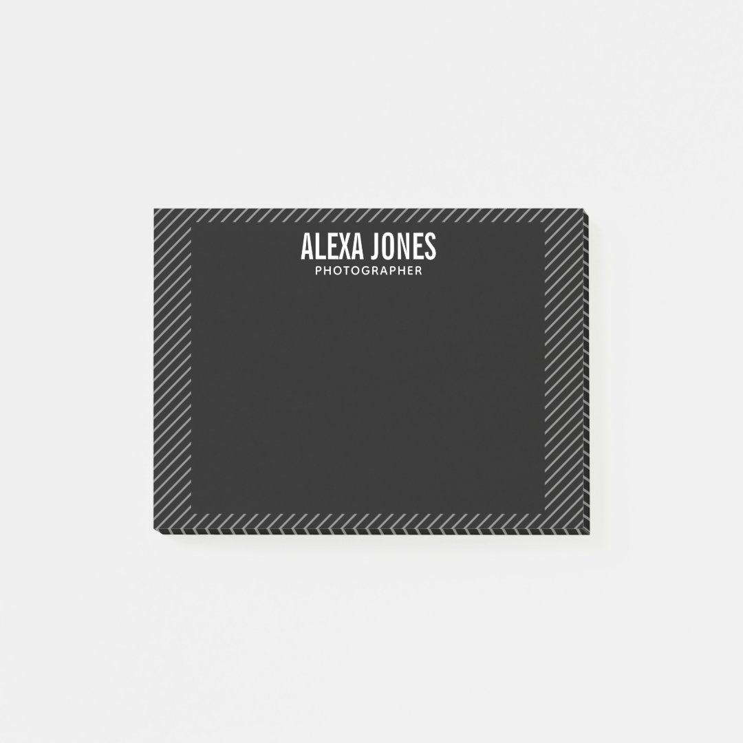 Modern Lines Black Post-it Notes | Zazzle