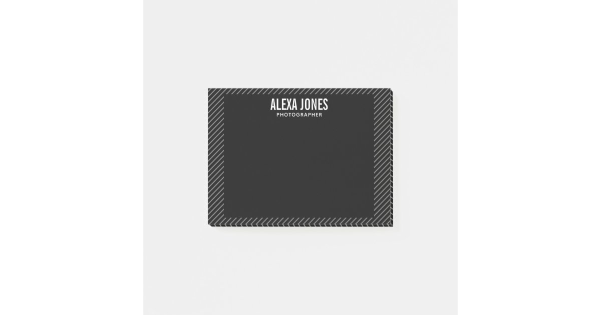 Modern Lines Black Post-it Notes | Zazzle