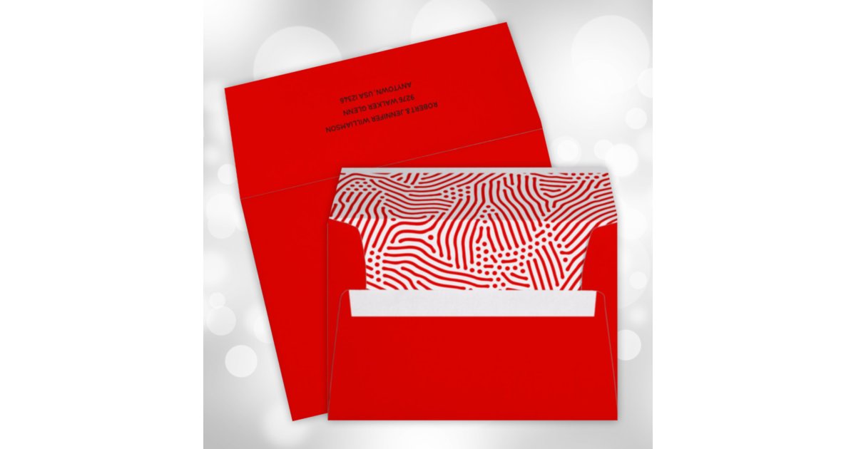 Modern Lines Dots Lined Red Envelope | Zazzle
