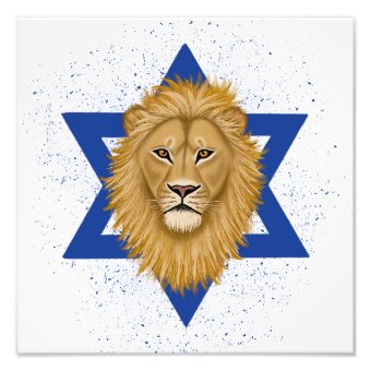 Modern Lion of Judah . Star of David Photo Print | Zazzle