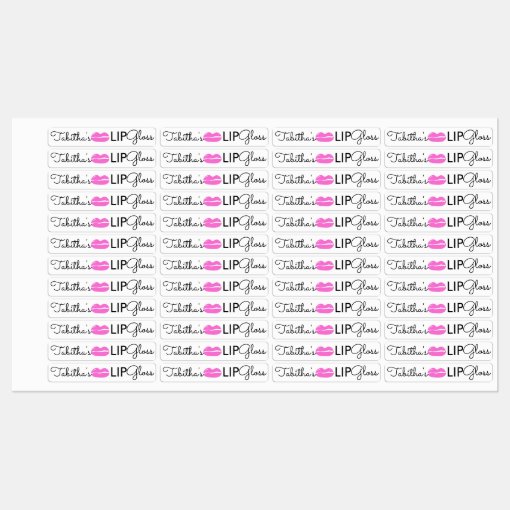 Modern Lip Gloss Pink Branding Packaging Labels | Zazzle