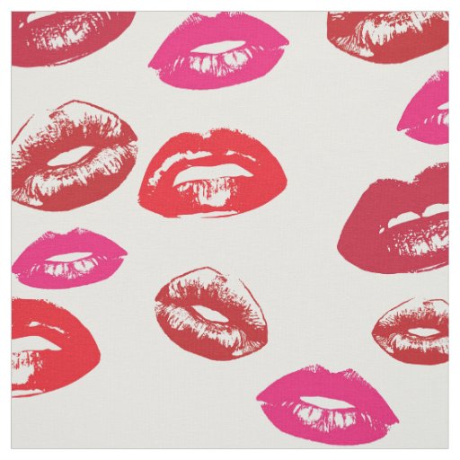 Modern Lipstick Makeup Pattern Fabric | Zazzle