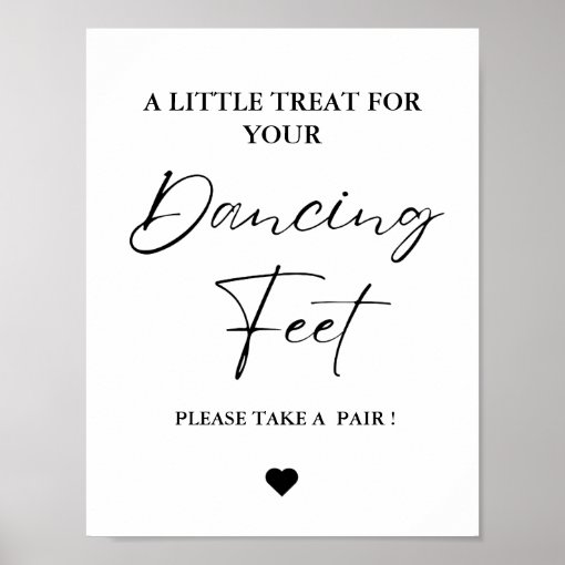 Modern little Treat for dancing feet Wedding Sign | Zazzle