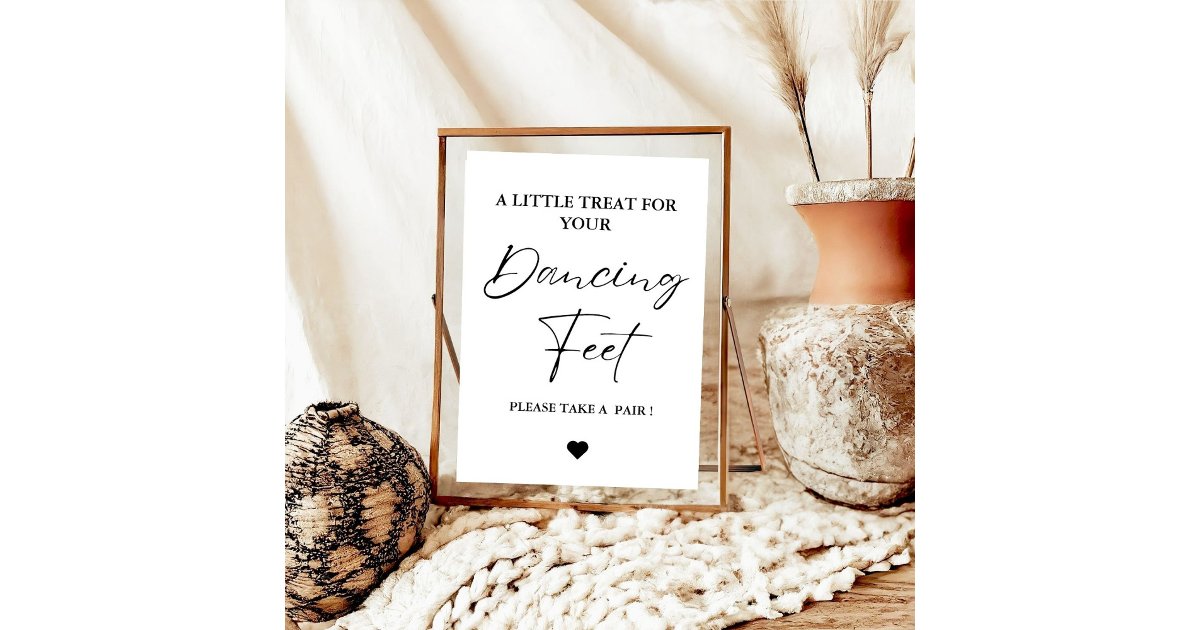 Modern little Treat for dancing feet Wedding Sign | Zazzle