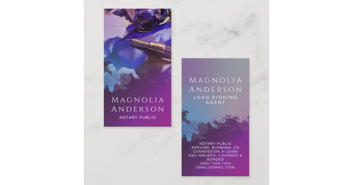 Modern Loan Signing Agent Pen Business Card | Zazzle