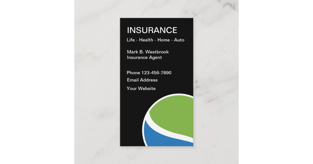 Modern Local Insurance Agent Business Card | Zazzle