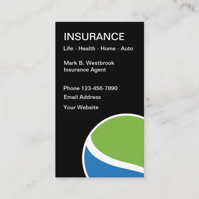 Modern Local Insurance Agent Business Card | Zazzle