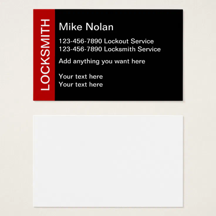 Modern Locksmith Security Theme Business Card | Zazzle