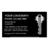 Modern Locksmith Silver Key Business Card Magnet | Zazzle