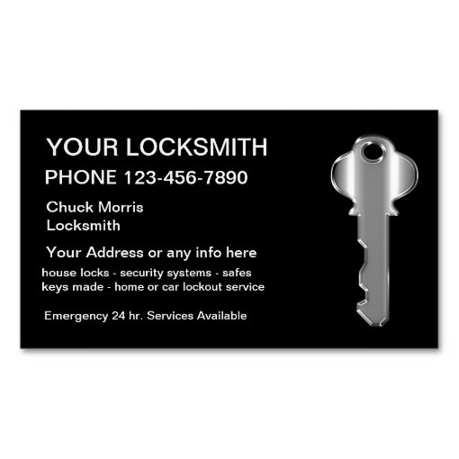Modern Locksmith Silver Key Business Card Magnet | Zazzle