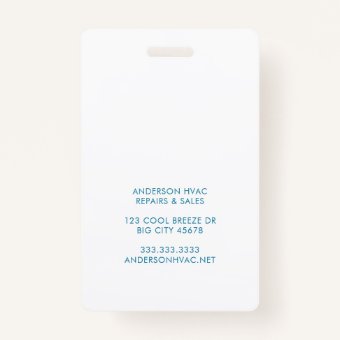 Modern Logo AC Heat Professional HVAC Employee Badge | Zazzle