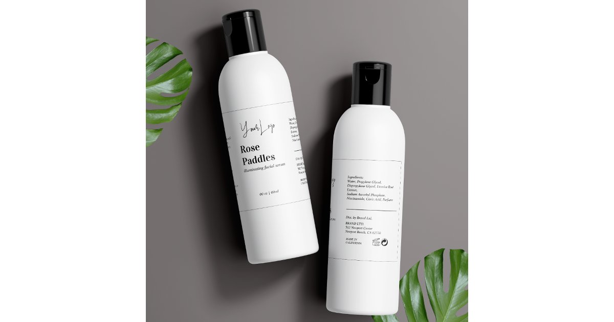 Modern Logo Cosmetic Bottle Label | Zazzle