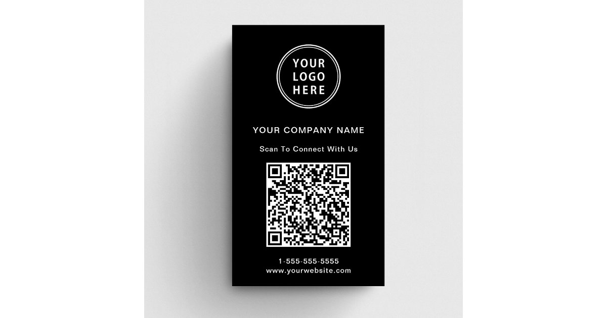 Modern Logo Create Your QR Code Black Business Card | Zazzle