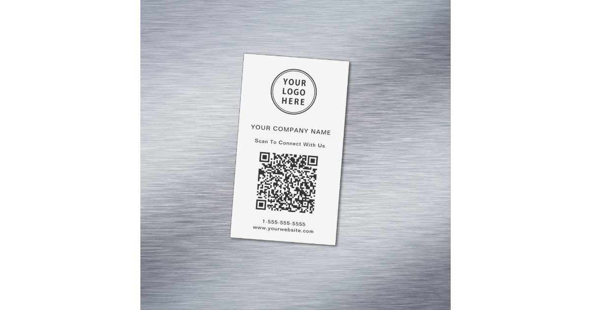 Modern Logo Create Your QR Code Business Card Magnet | Zazzle