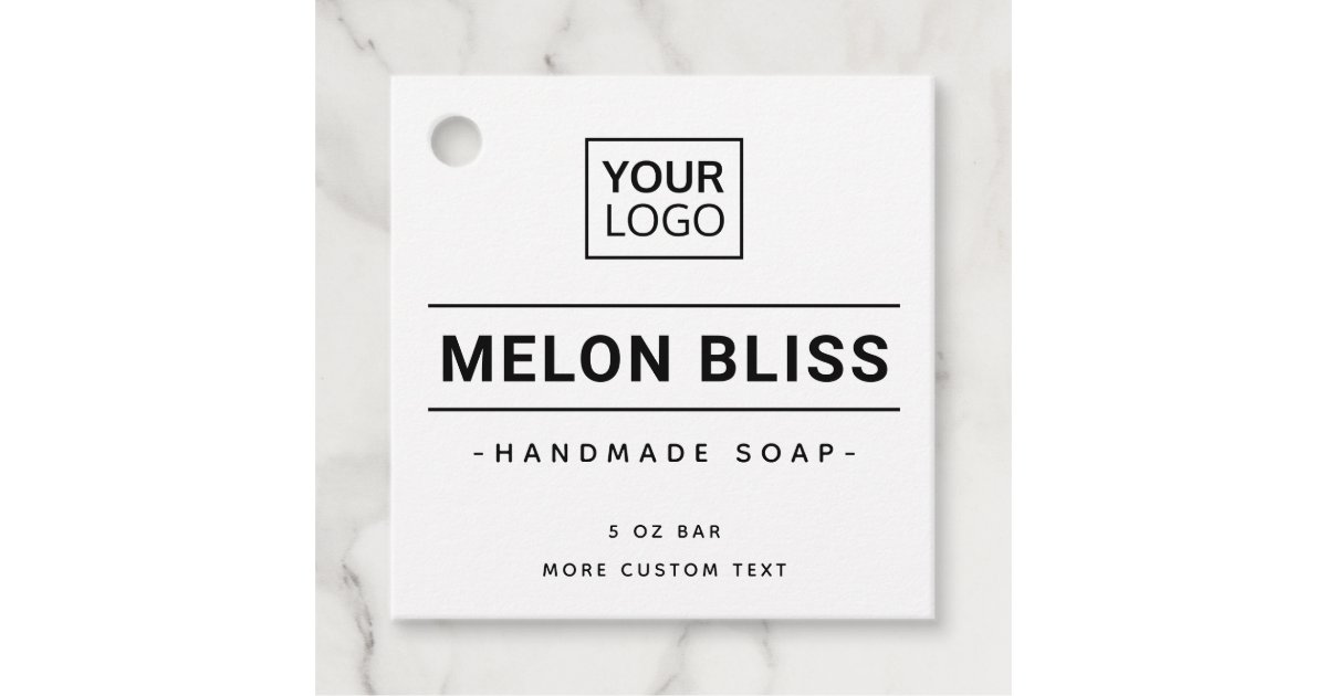 Modern logo custom color square product label | Zazzle