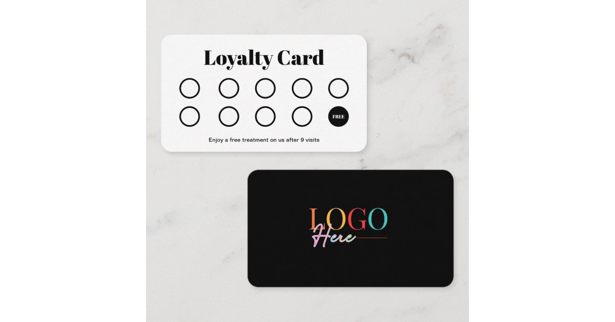 Modern Logo Customer Loyalty Punch Card Company | Zazzle