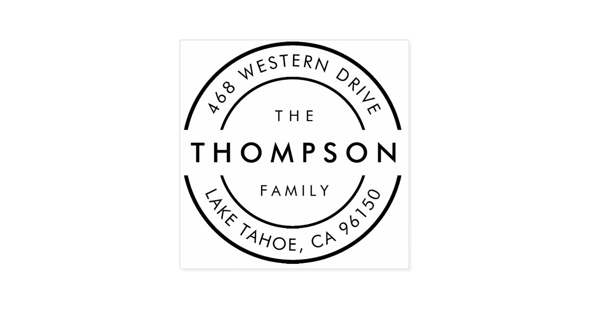 Modern Logo | Family Name Return Address Self-inking Stamp | Zazzle.com