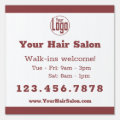 Modern Logo Hair Salon Walk-ins Welcome Phone www Sign | Zazzle