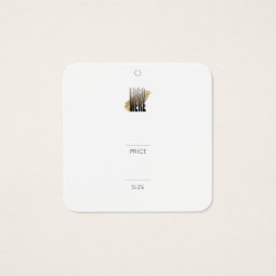 Modern Logo Hanging Square Clothing Price Tag | Zazzle