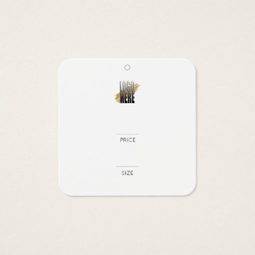 Modern Logo Hanging Square Clothing Price Tag | Zazzle