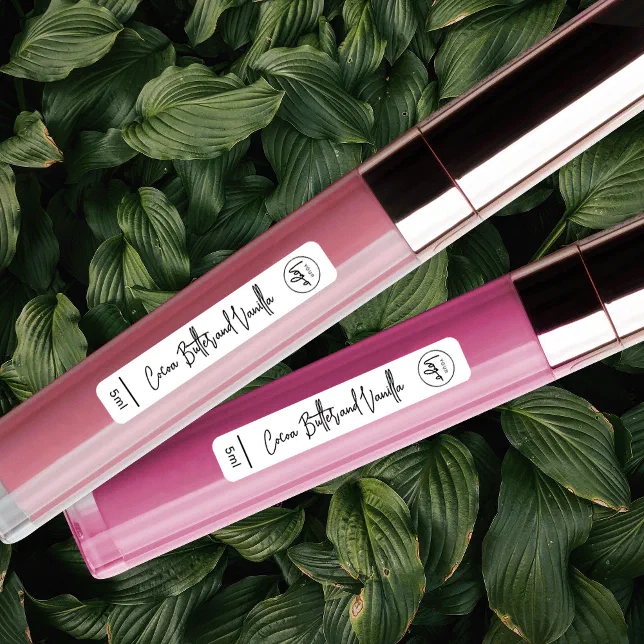 Modern Logo Lip Balm Tube Makeup Product Skinny Labels | Zazzle