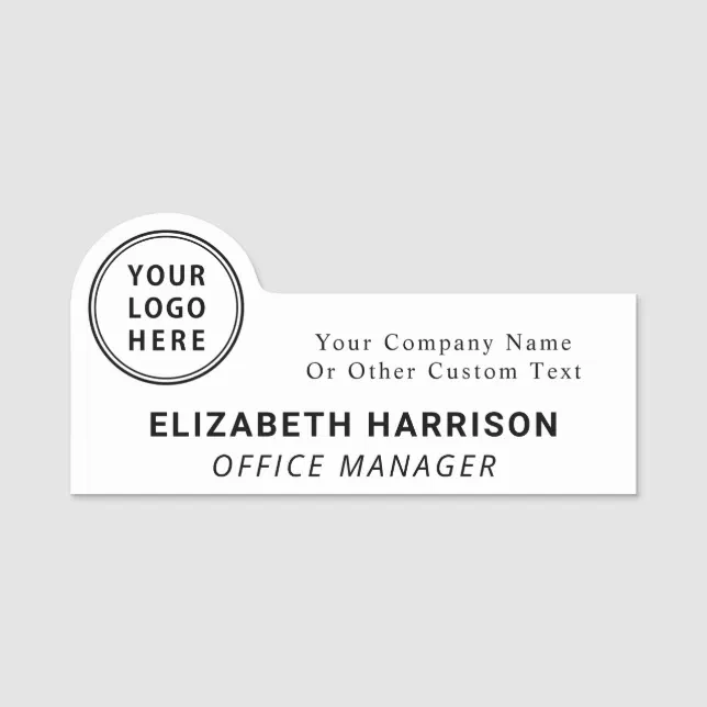 Modern Logo Professional Name Tag | Zazzle