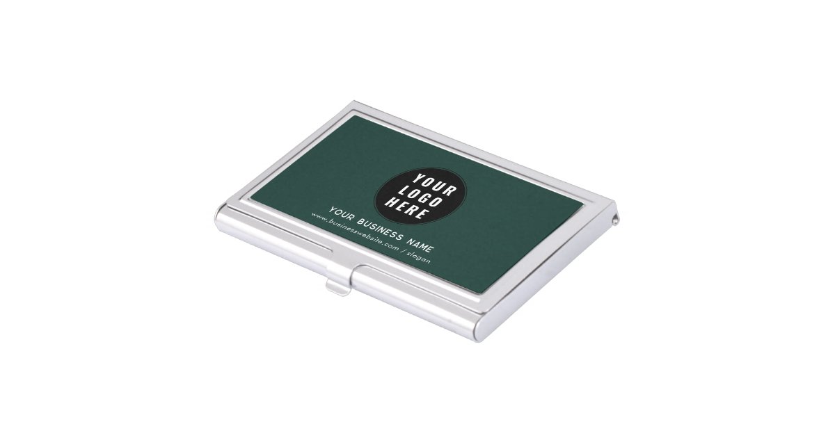 Modern Logo Promotional Custom Business Card Case | Zazzle