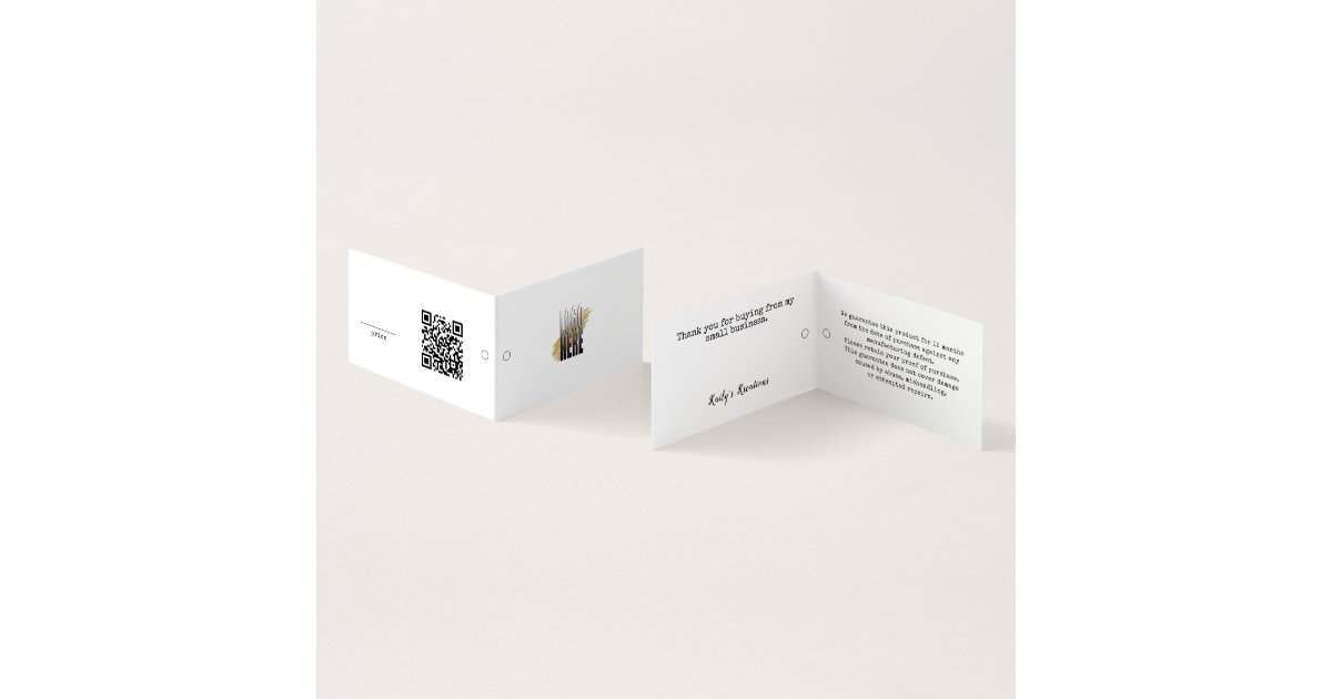 Modern Logo QR Code Hang Price Tag | Zazzle