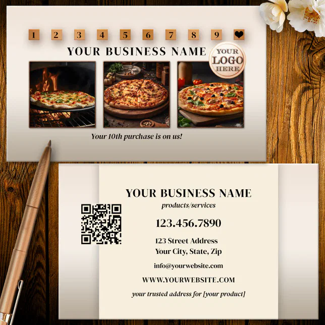 Modern Logo QR Code Photos Loyalty Card | Zazzle