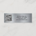 Modern Logo QR Code Silver Mini Business Card | Zazzle