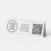 Modern Logo QR Code Table Tent Sign | Zazzle