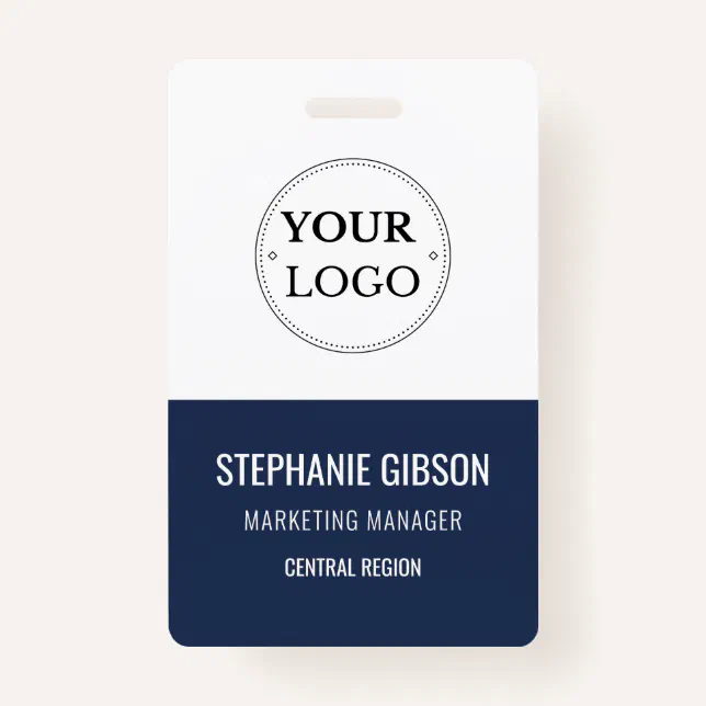 Modern Logo Template Employee Name ID Badge | Zazzle