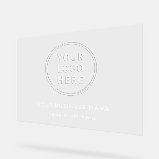 Modern Logo White Typography Clear Acrylic Sign | Zazzle