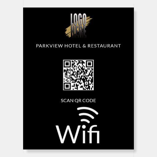Modern Logo Wifi with QR Code Foam Board | Zazzle