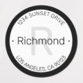 Modern look | Black Grey Address Waterproof Labels | Zazzle