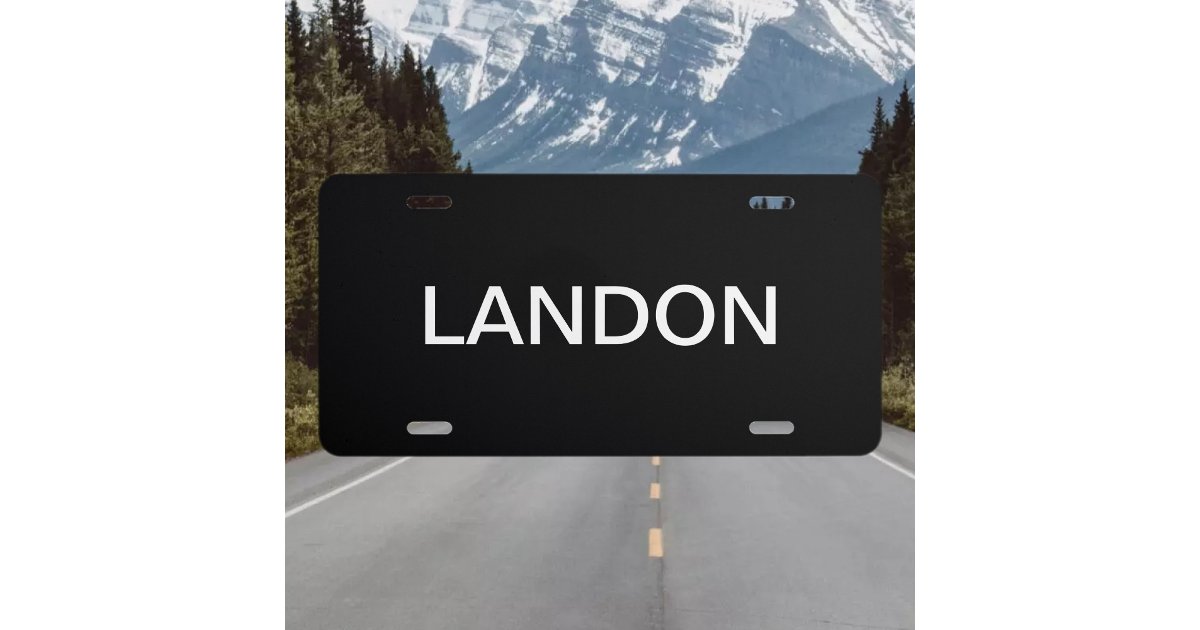 Modern Looking Bold Black White Text License Plate | Zazzle