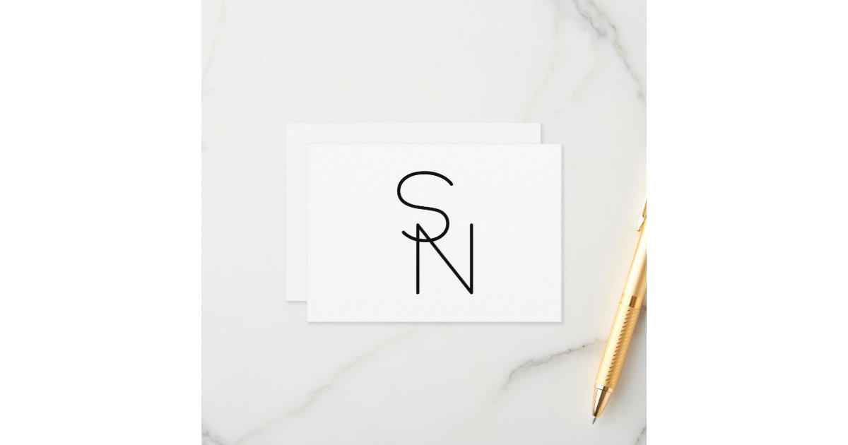 Modern Looking Overlapping Initials Enclosure Card | Zazzle