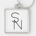 Modern Looking Overlapping Initials Keychain | Zazzle