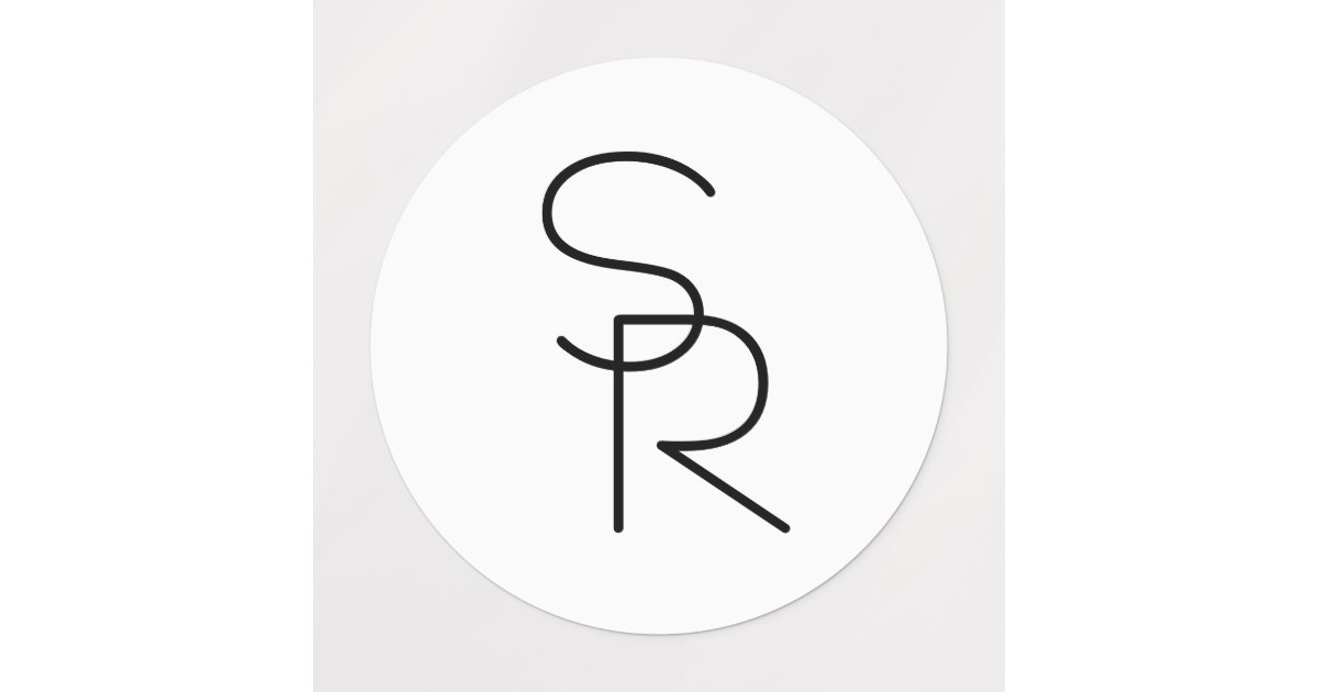 Modern Looking Overlapping Initials Labels | Zazzle