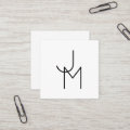 Modern Looking Overlapping Initials Square Business Card | Zazzle