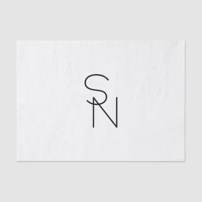 Modern Looking Overlapping Initials Tissue Paper | Zazzle