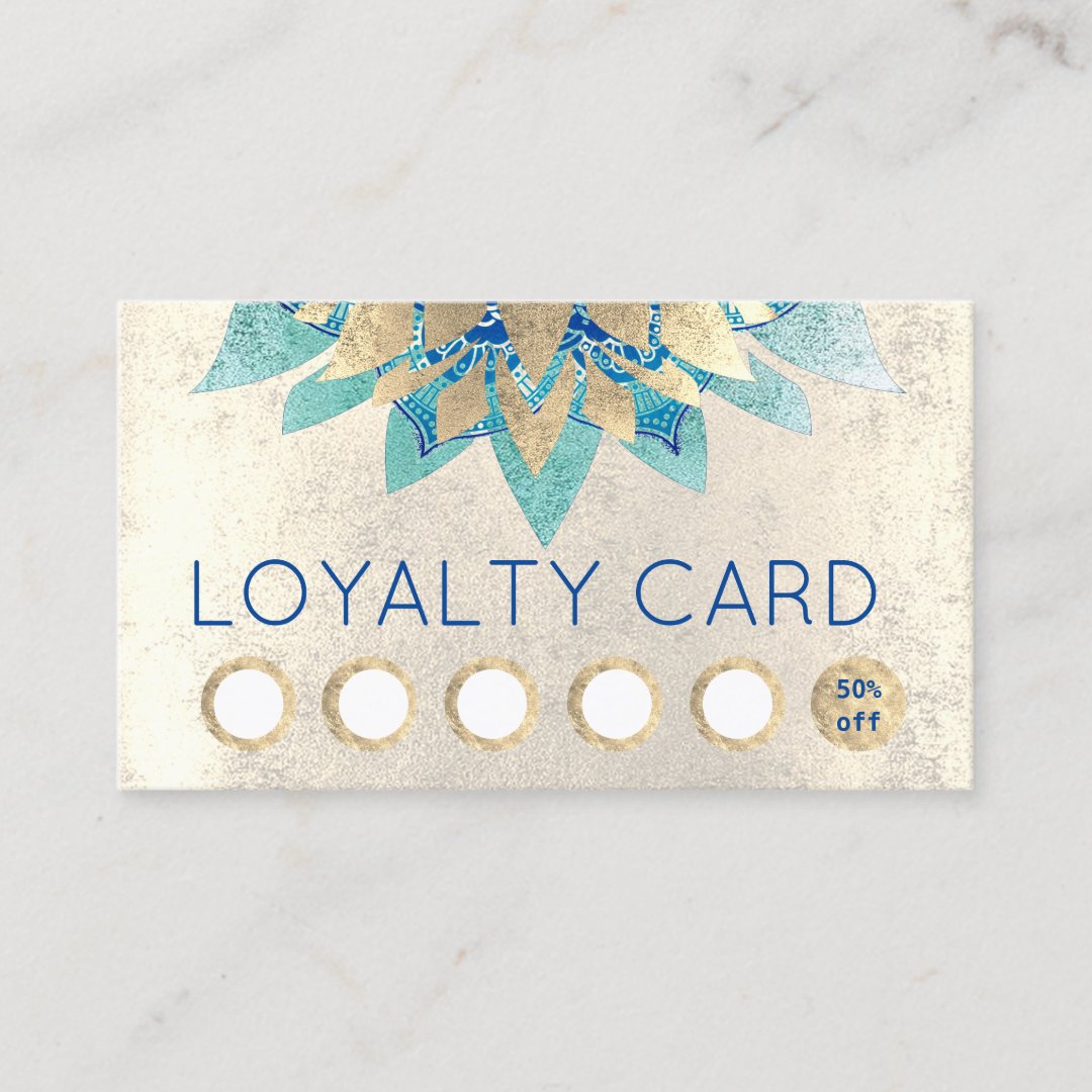 modern lotus logo loyalty card | Zazzle