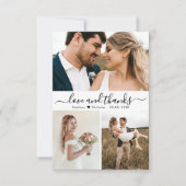 Modern Love and Thanks Script Collage Wedding Thank You Card | Zazzle