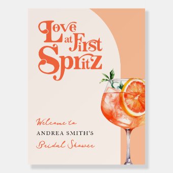 Modern Love at First Spritz Retro Bridal Shower Foam Board | Zazzle