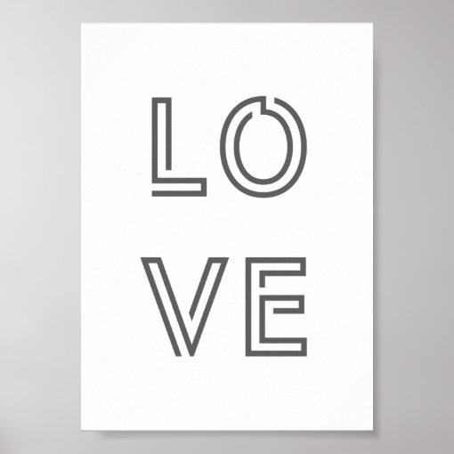 Modern Love | Monochrome Quote Art Trendy Stylish Poster | Zazzle