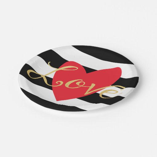 Modern Love Paper Plates | Zazzle