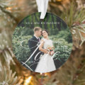 Modern Love Script Newlywed Full Photo Keepsake Ornament | Zazzle