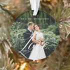 Modern Love Script Newlywed Full Photo Keepsake Ornament | Zazzle