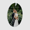 Modern Love Script Newlywed Full Photo Keepsake Ornament | Zazzle