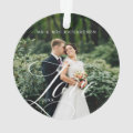 Modern Love Script Newlywed Full Photo Keepsake Ornament | Zazzle